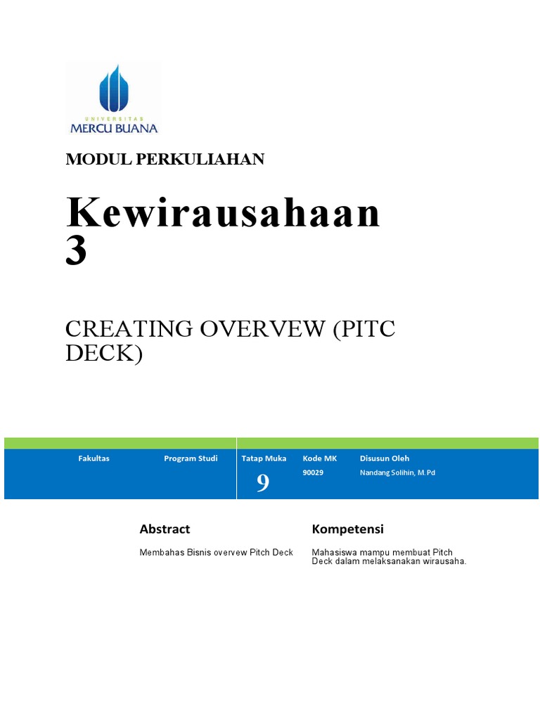 MG 9 KWU 3 Bisnis Overvew | PDF