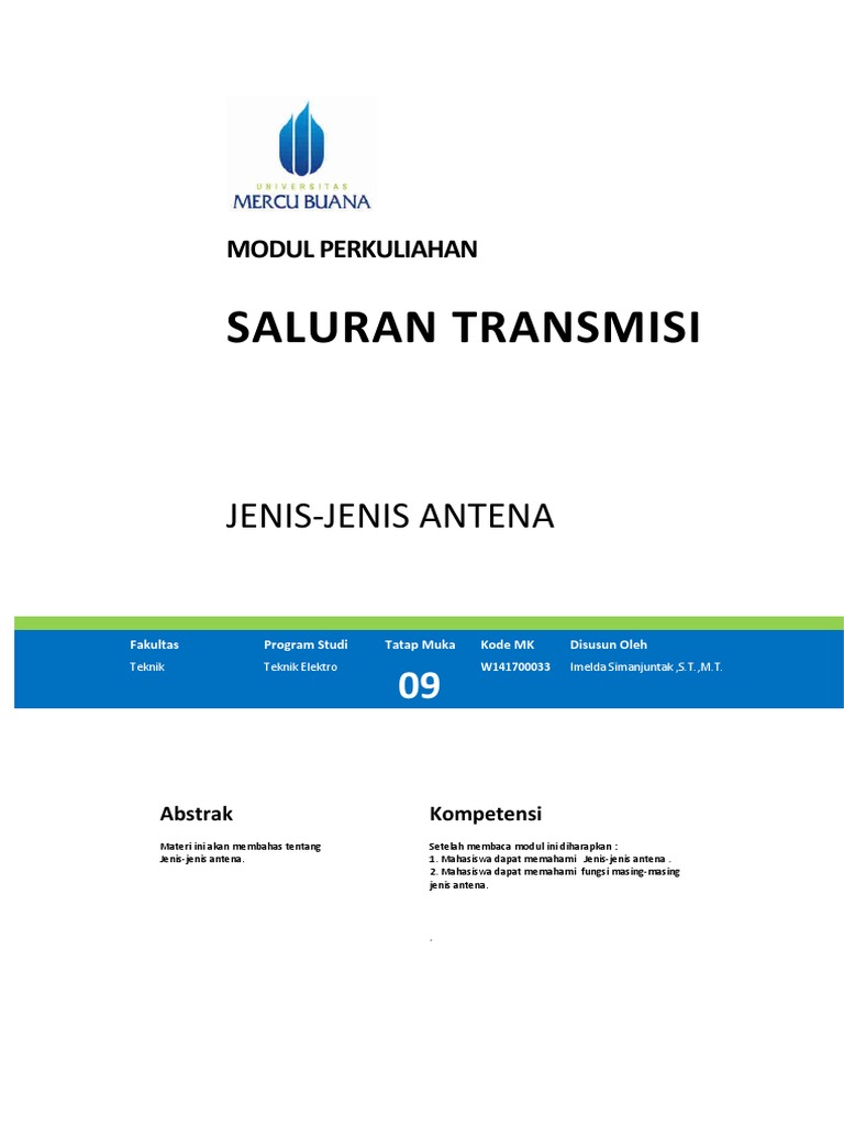 Modul 9 - Jenis - Jenis Antena | PDF