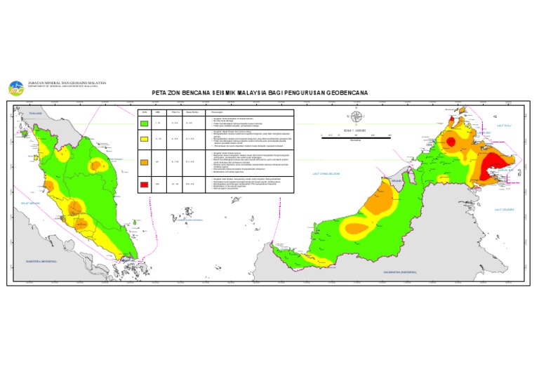 Peta Zon Bencana Seismik Malaysia Bagi Pengurusan Bencana | PDF