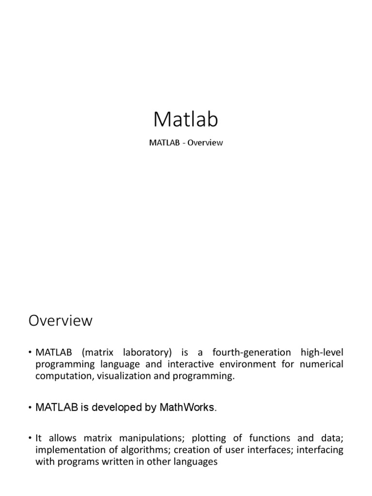 Matlab Introduction 1 | PDF | Matlab | Command Line Interface Matlab Introduction 1 | PDF | Matlab | Command Line Interface