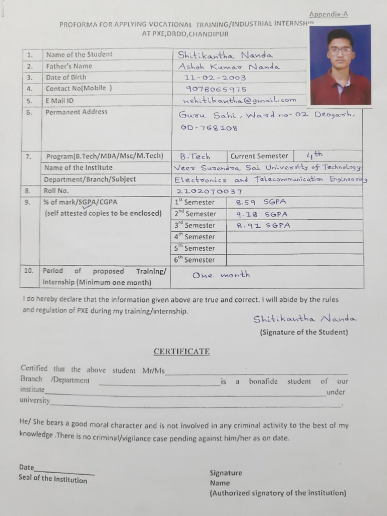 DRDO Internship | PDF