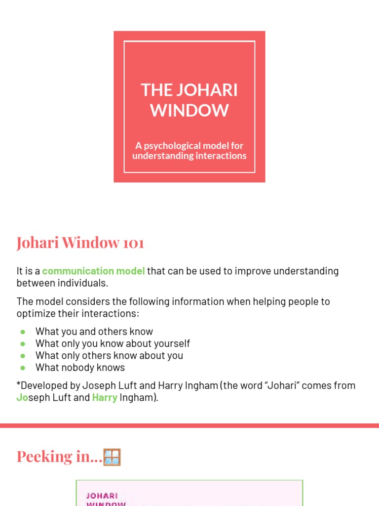 Johari Window OB Lec.3 | Download Free PDF | Cognitive Psychology ...