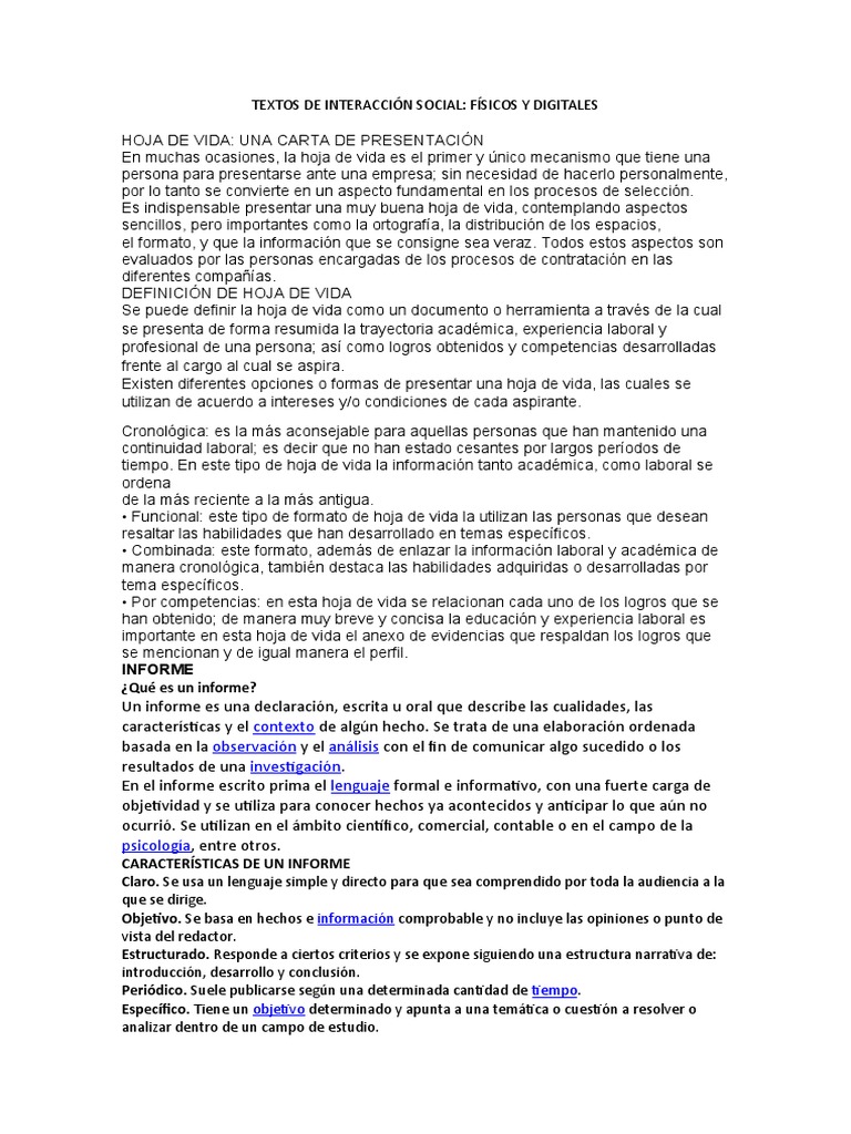 Textos de Interacción Social: Guía Práctica | PDF