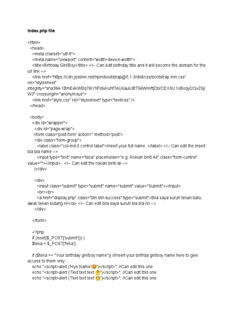 Template Birthday Coding | PDF | Communication Design | Naming Conventions Template Birthday Coding | PDF | Communication Design | Naming Conventions