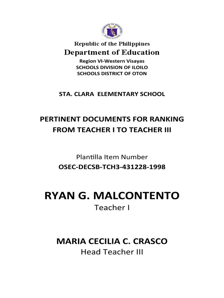 Folder Cover For Ranking Ryan | PDF