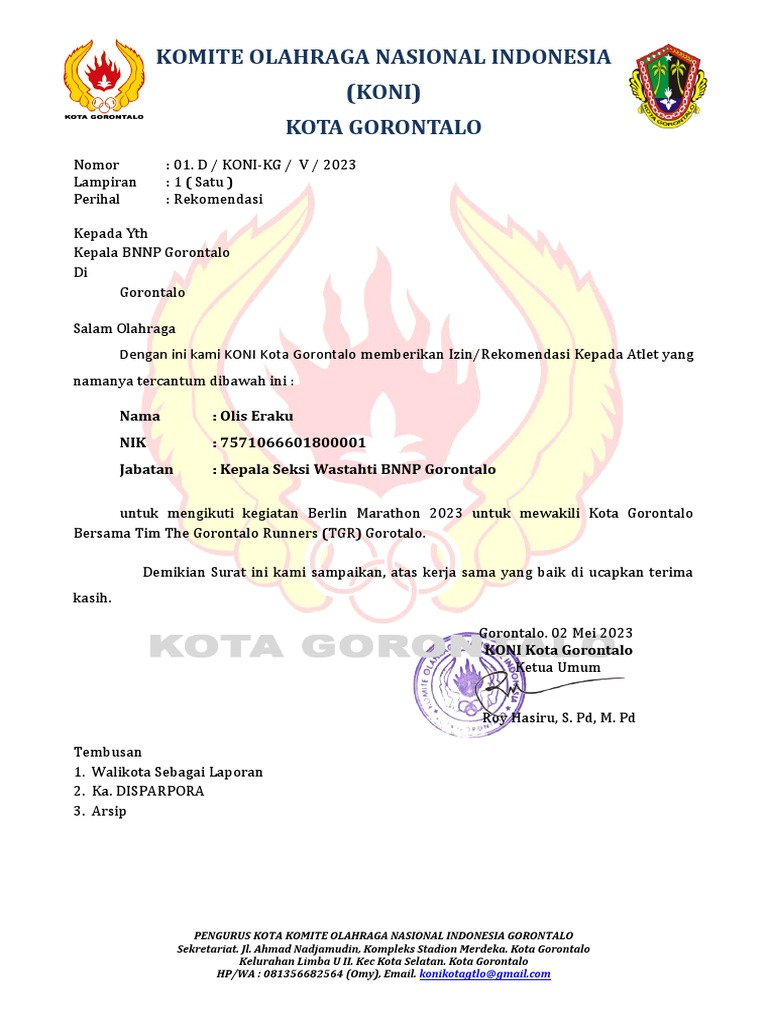 Surat Rekomendasi Pak Yasin | PDF
