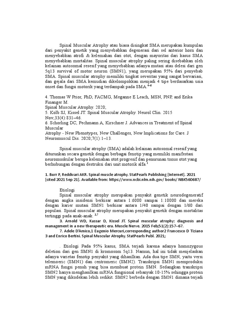 Spinal Muscular Atrophy Atau Biasa Disingkat SMA Merupakan Kumpulan ...