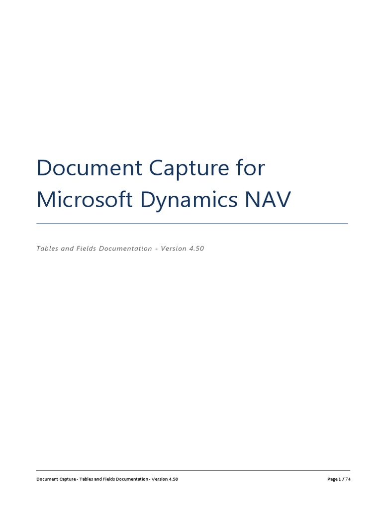 Tables and Fields Documentation | PDF
