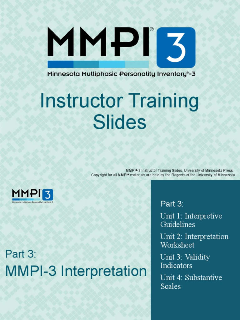 MMPI-3 Instructor Slides Part 3 | PDF