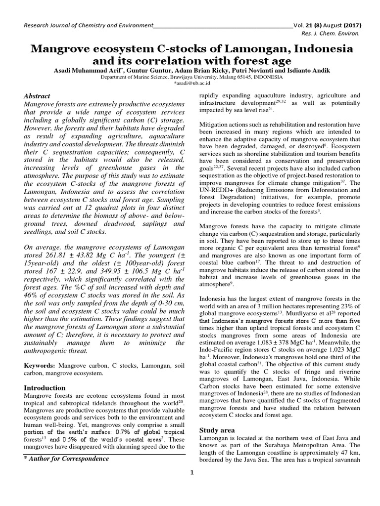 Mangrove Ecosystem | PDF | Mangrove | Carbon Sequestration