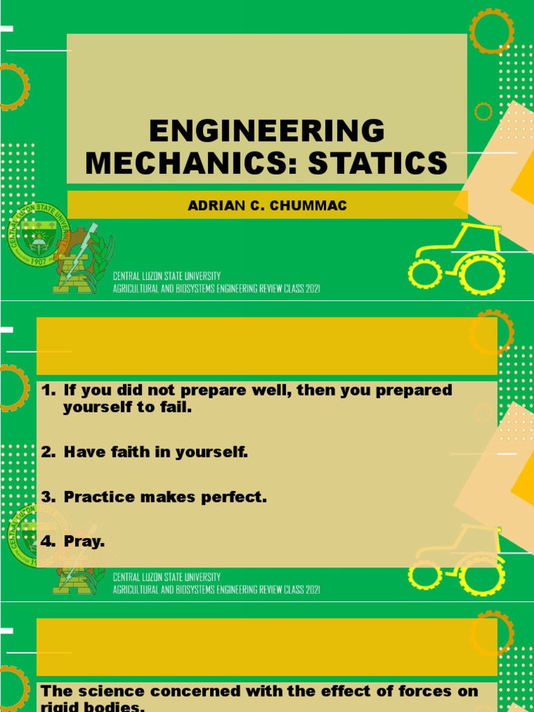 CLSU ABE Review Engineering Mechanics | PDF