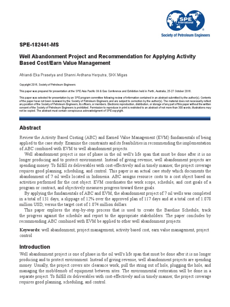 Well Abondonment | PDF | Project Management