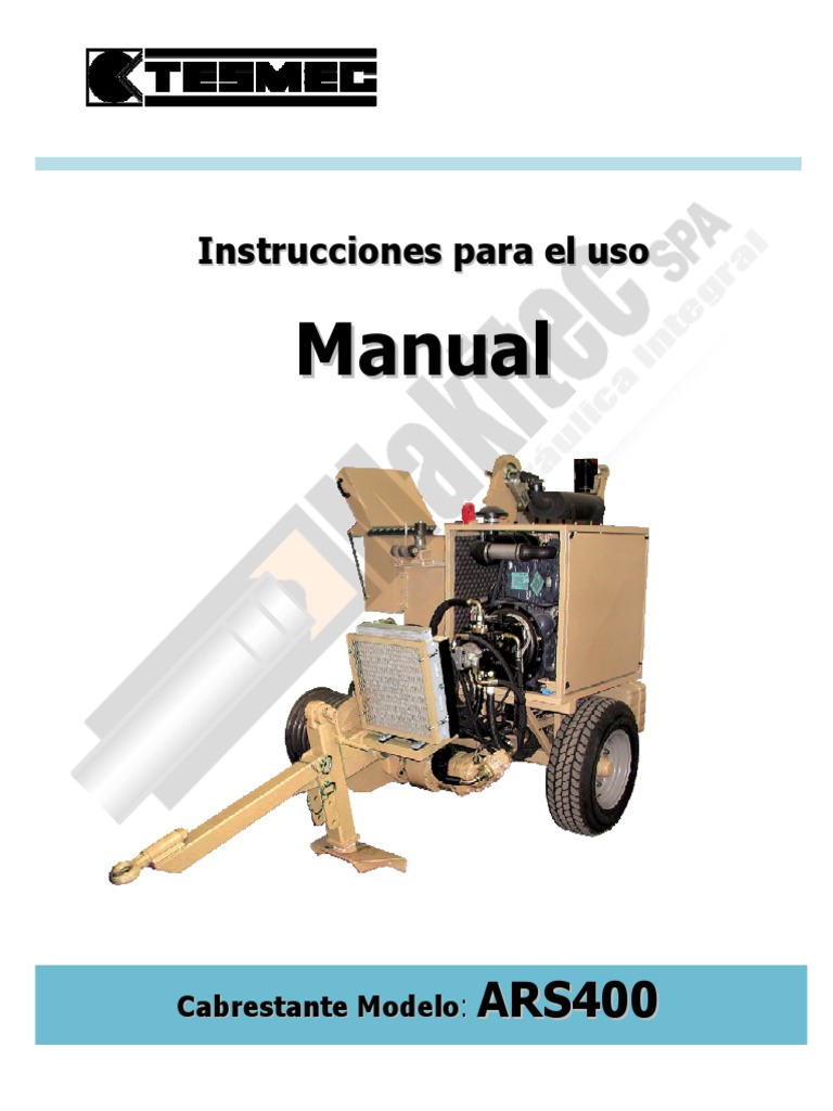 Manual de Uso Huinche Modelo-Ars400 Makitec. | PDF | Motores | Neumático