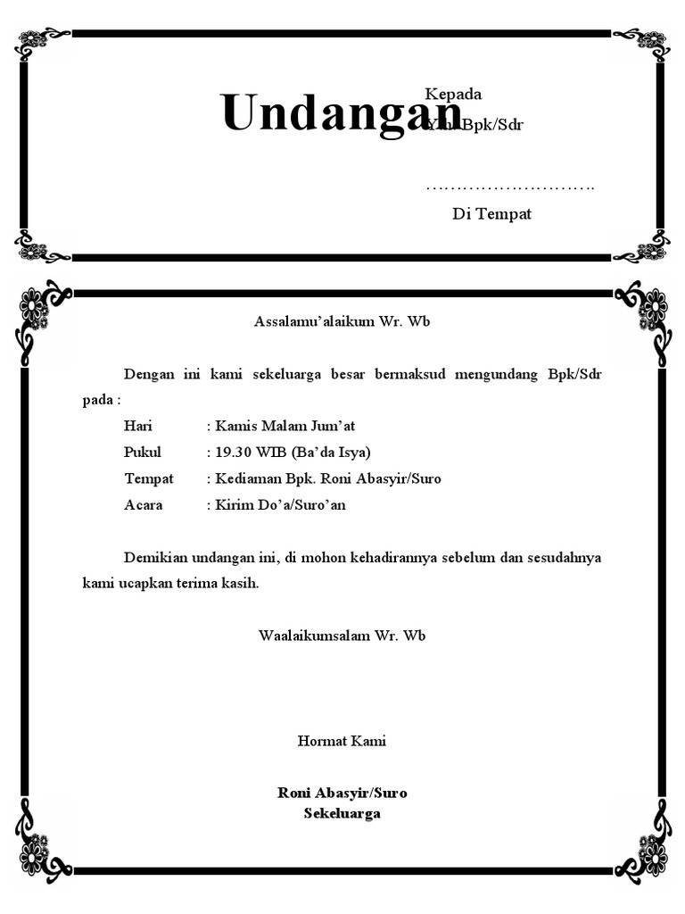 Undangan Suroan | PDF