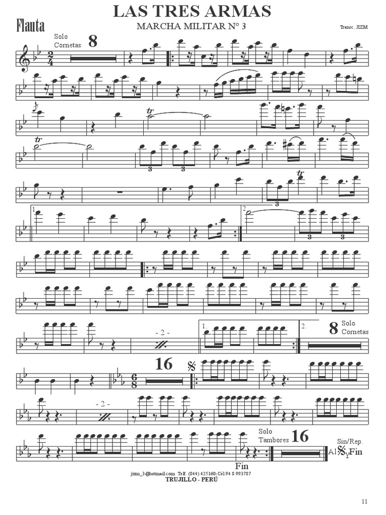 Tres Armas (Marcha Militar) | PDF
