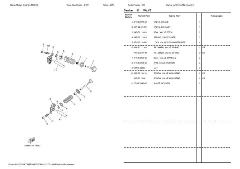 Yamaha Mio M3 Parts - 03 - LNS125 MIO M3 VALVE | PDF | Hydraulics ...