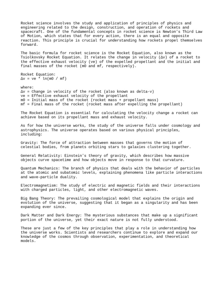 Rocket Science | PDF | Universe | Rocket