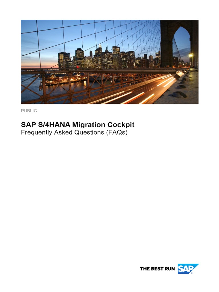 Frequently Asked Questions (FAQs) - SAP S - 4HANA Migration Cockpit | PDF