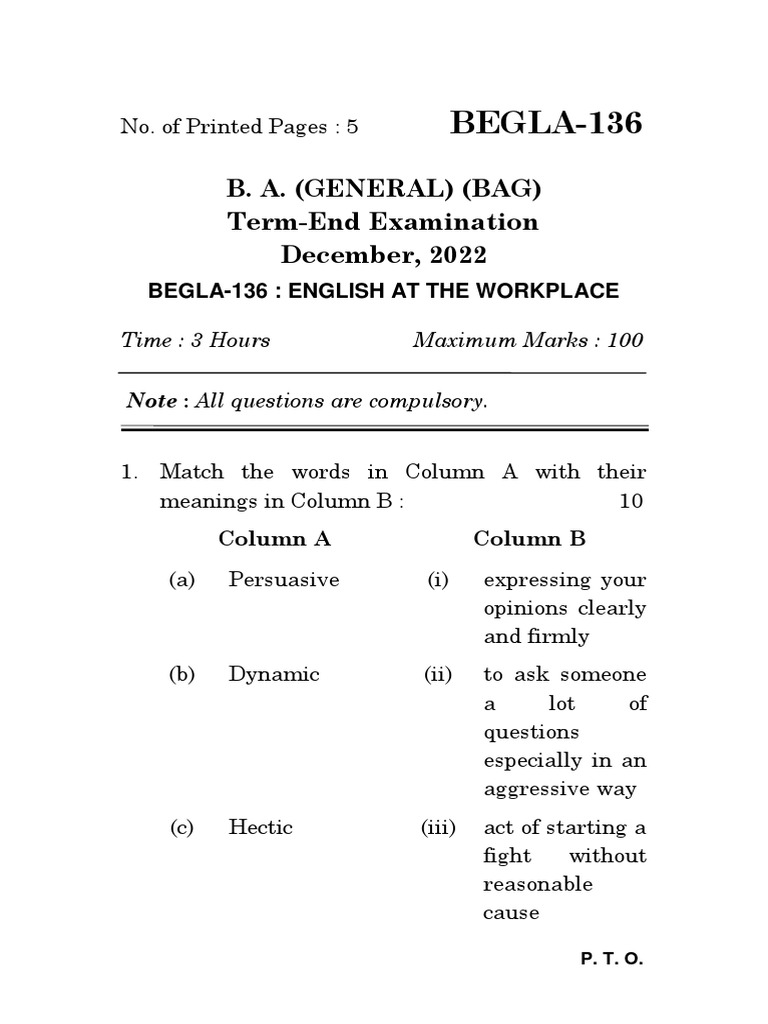 Begla-136 Dec 2022 | PDF | Human Communication | Communication Begla-136 Dec 2022 | PDF | Human Communication | Communication