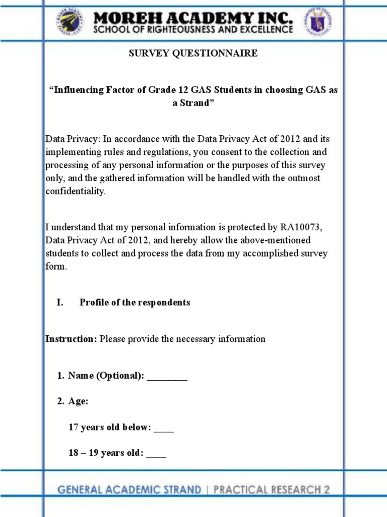 Survey-Questionnaire-FINAL | PDF | Privacy | Behavior Modification