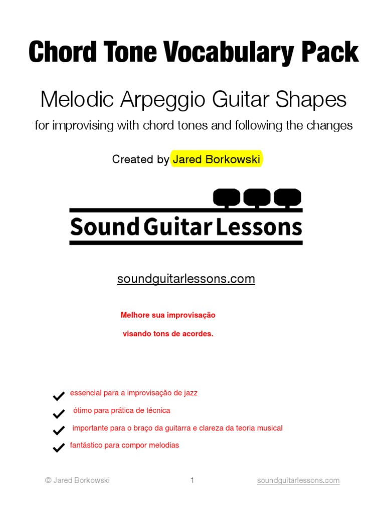Chord Tone Vocabulary Pack - Melodic Arpeggio Guitar Shapes | PDF | Chord (Music) | Performing Arts