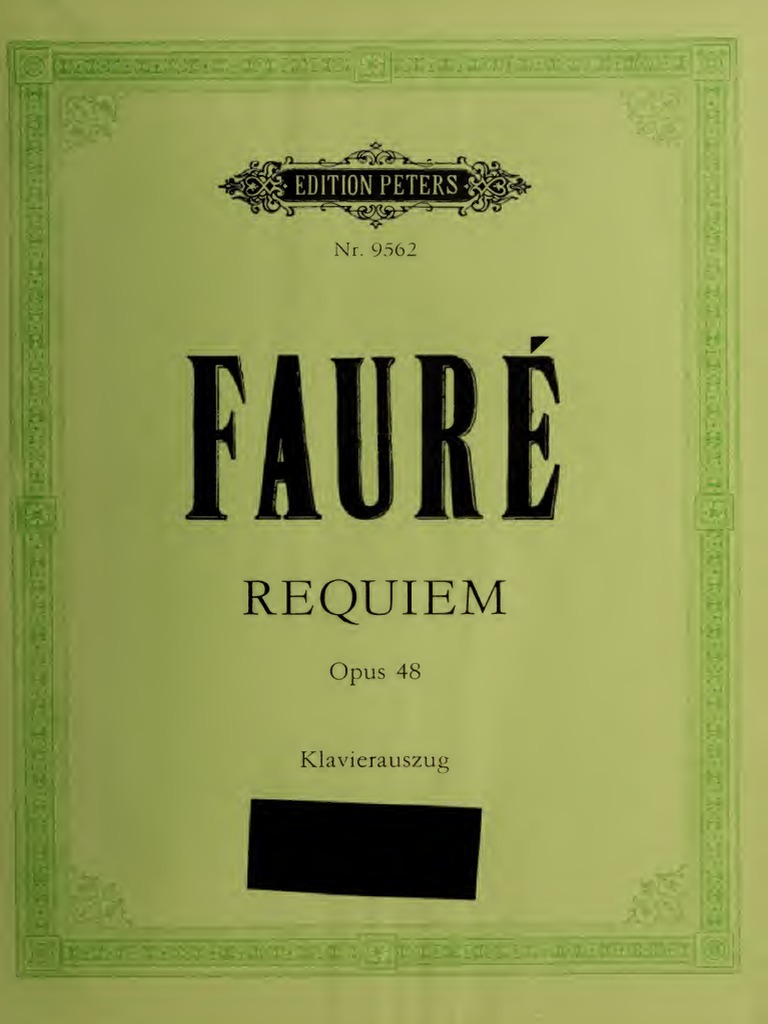 Réquiem Op.48 - Fauré. Ed. Peters | PDF