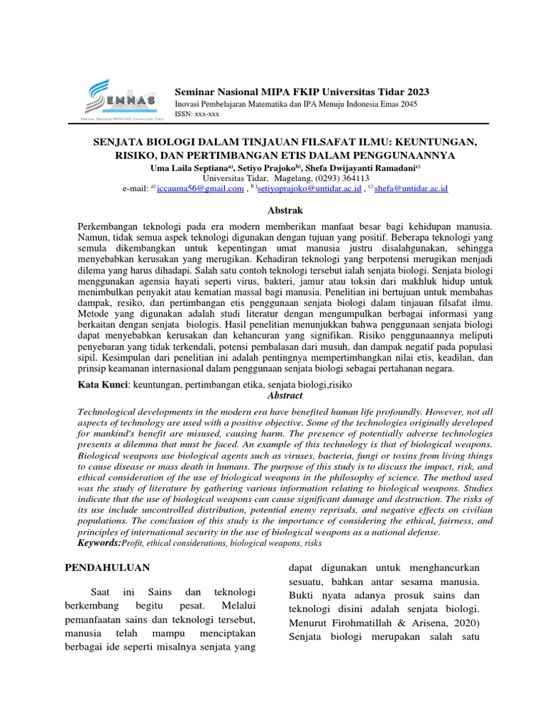 Esay Filsafat Senjata Biologi | PDF | Sains & Matematika