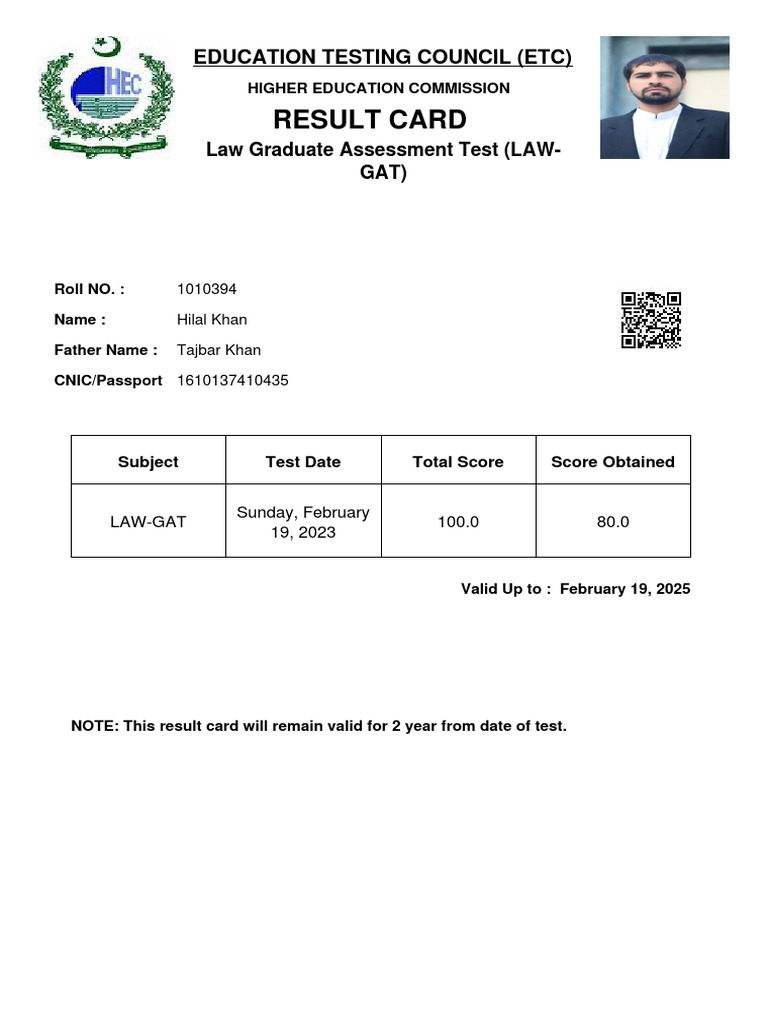 Etc Result Card | PDF