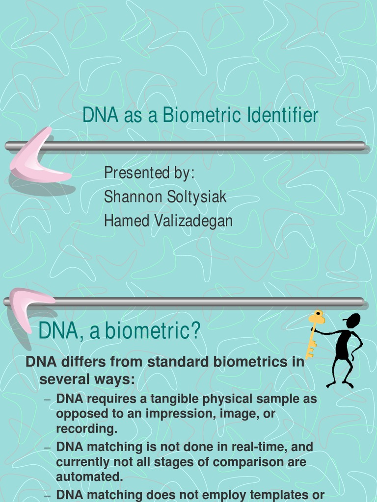 DNA As A Biometric Identifier: Presented By: Shannon Soltysiak Hamed ...