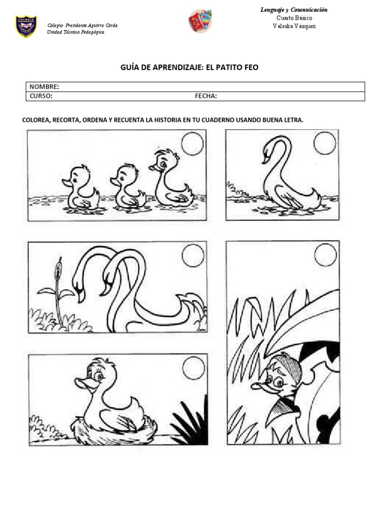 Secuencia del Patito Feo para Colorear | PDF