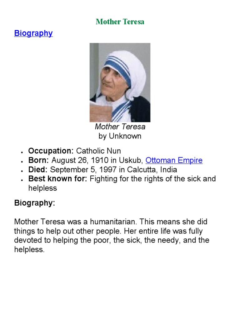 Mother Teresa | PDF | Mother Teresa | Catholic Church
