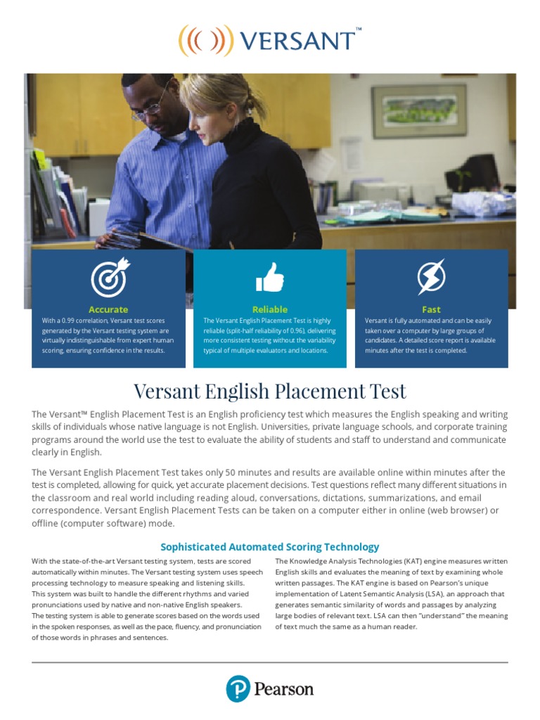 Versant - Product Info Sheet | PDF