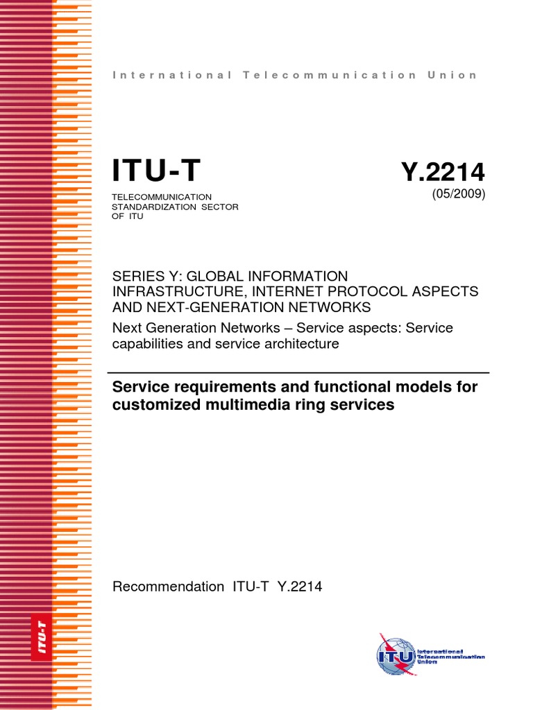 Itu-T: Service Requirements and Functional Models For Customized ...