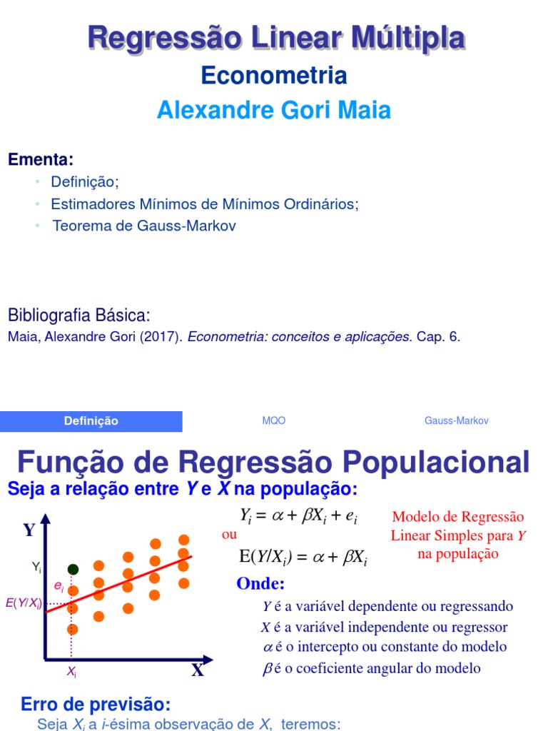 Econometria RegressaoMultipla | PDF | Matemática aplicada ...