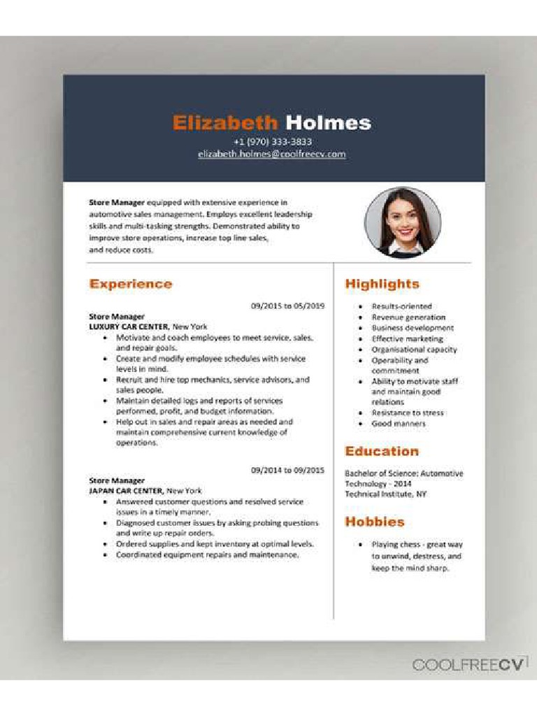 Modern Resume With Photo01 | PDF