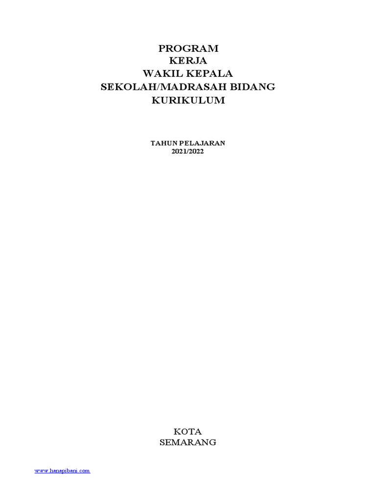 Program Kerja Waka Kurikulum | PDF