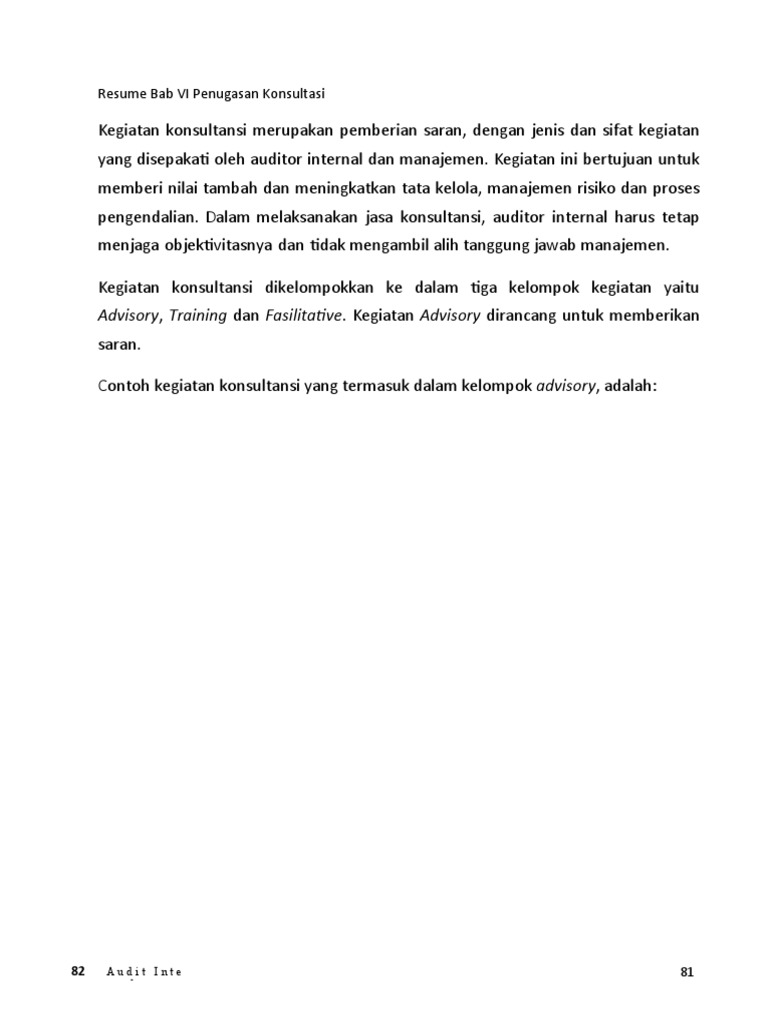 Resume Bab VI Penugasan Konsultasi | PDF