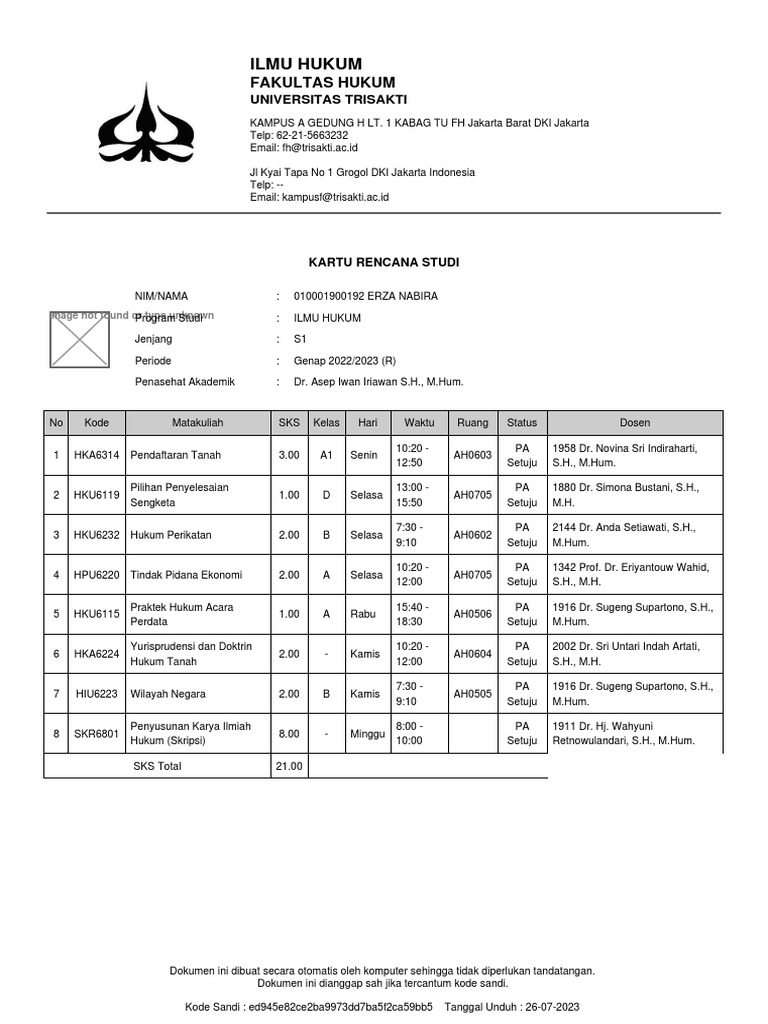 Kartu Rencana Studi | PDF
