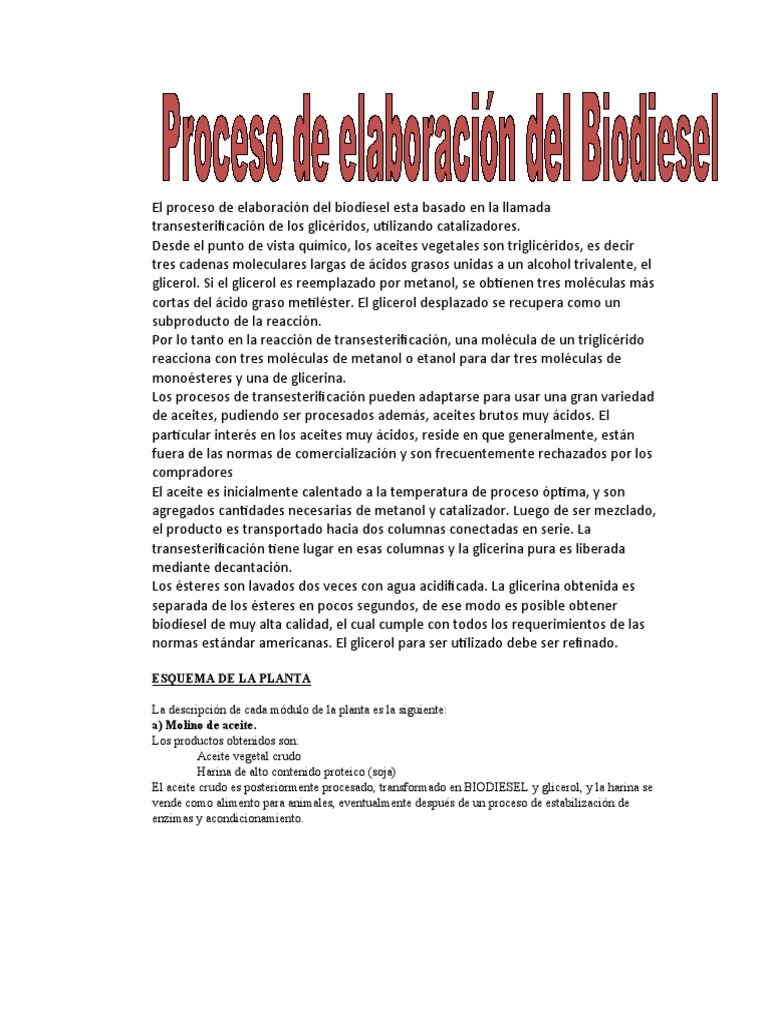 Biodiesel | PDF | Glicerol | Biodiésel