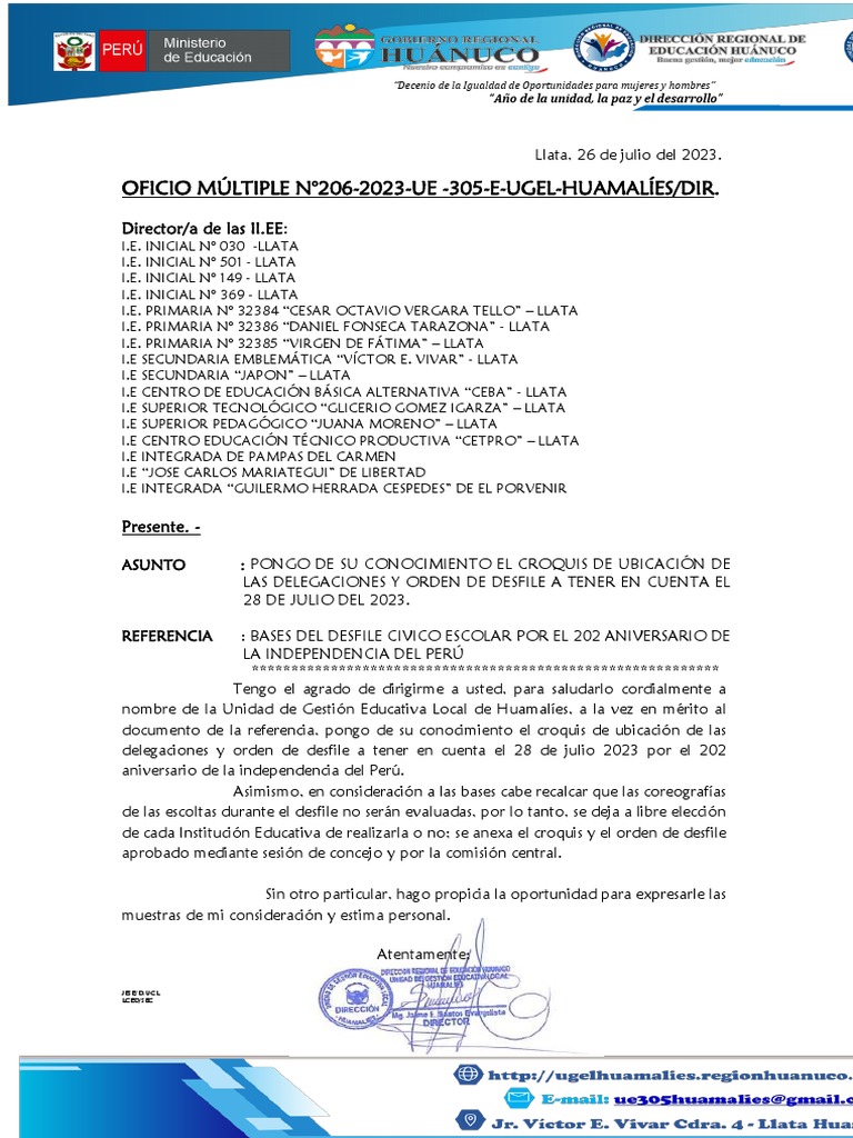 Oficio Multiple #206-2023 | PDF