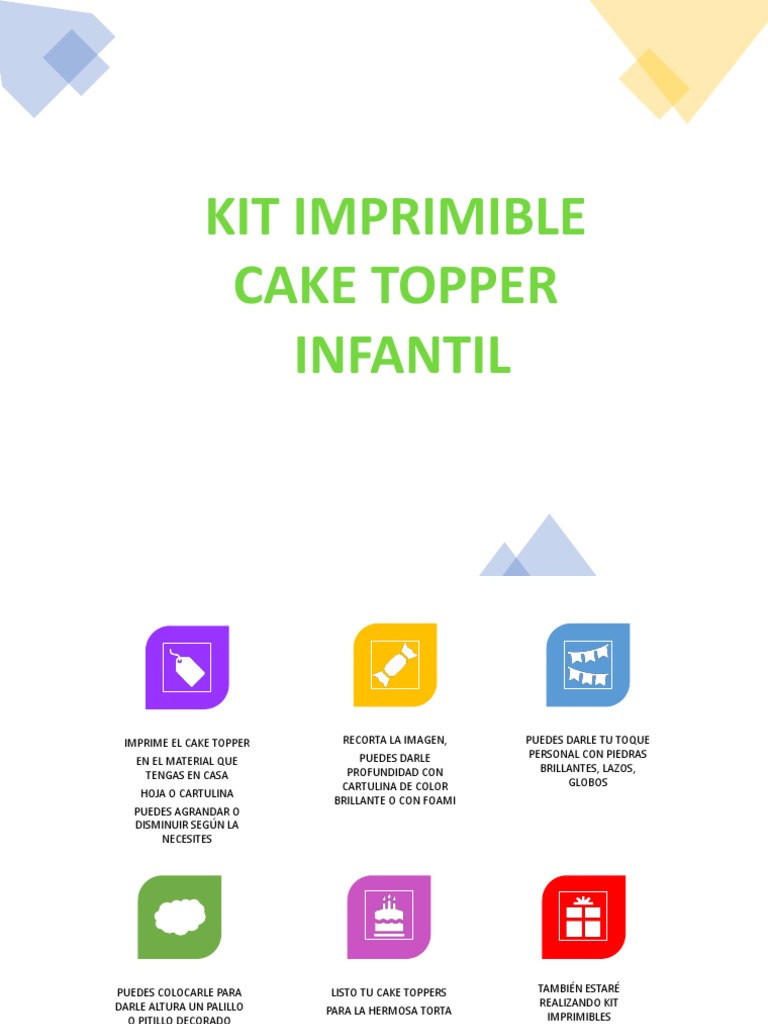 Kit Imprimible Cake Toppers Infantiles | PDF