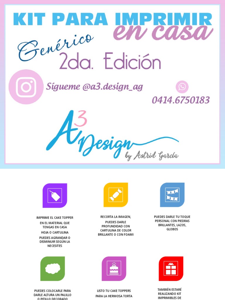 Toppers Imprimibles para Tortas | PDF | Cocina, comidas y vino | Hogar ...