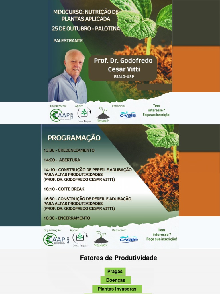 Minicurso Nutrição de Plantas Aplicada - Prof Godofredo Vitti | PDF ...