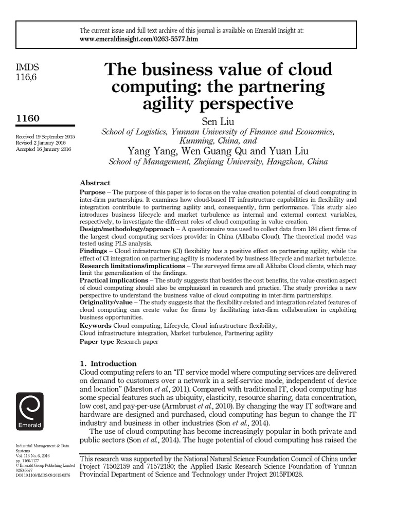 Cloud Computing's Value in Partnerships | PDF | Computers