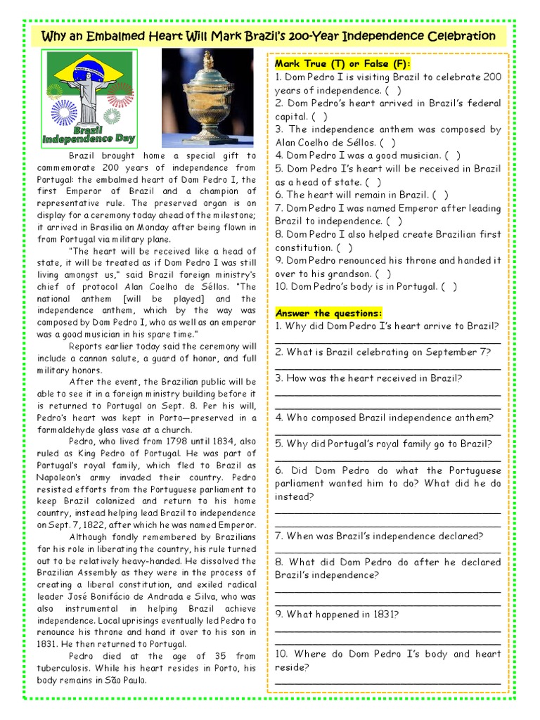 200th Brazil's Independence Day | PDF | Brazil | Government
