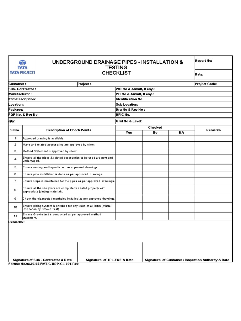 Underground Drainage Pipes - Installation & Testing | PDF | Pipe (Fluid ...