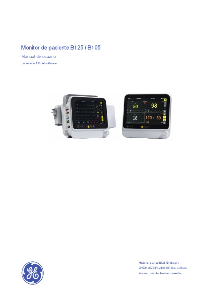 Manual Operacion ESP-B125 | PDF | Electrocardiografia | Presión sanguínea