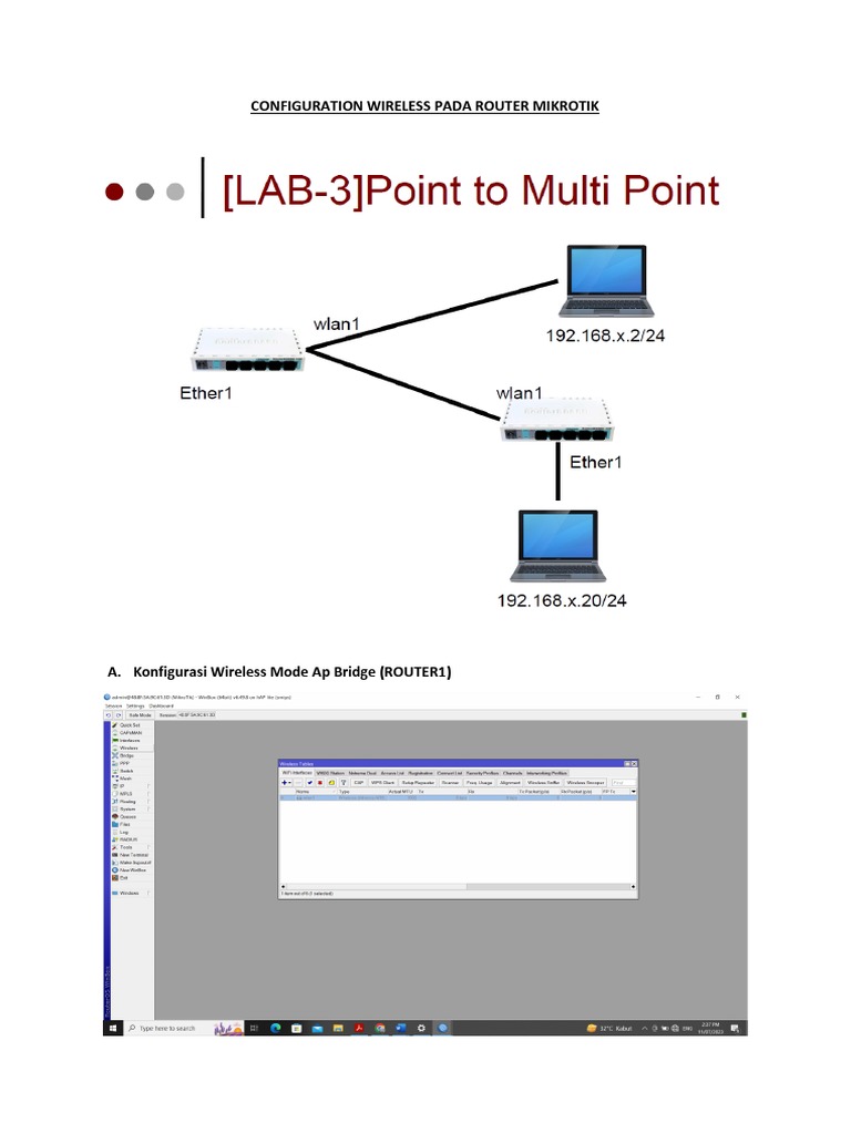 Basic Configuration Wireless Pada Router Mikrotik (Lab 3) | PDF