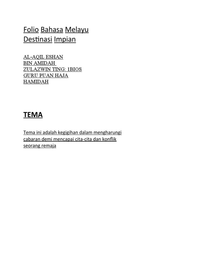 Folio Bahasa Melayu | PDF