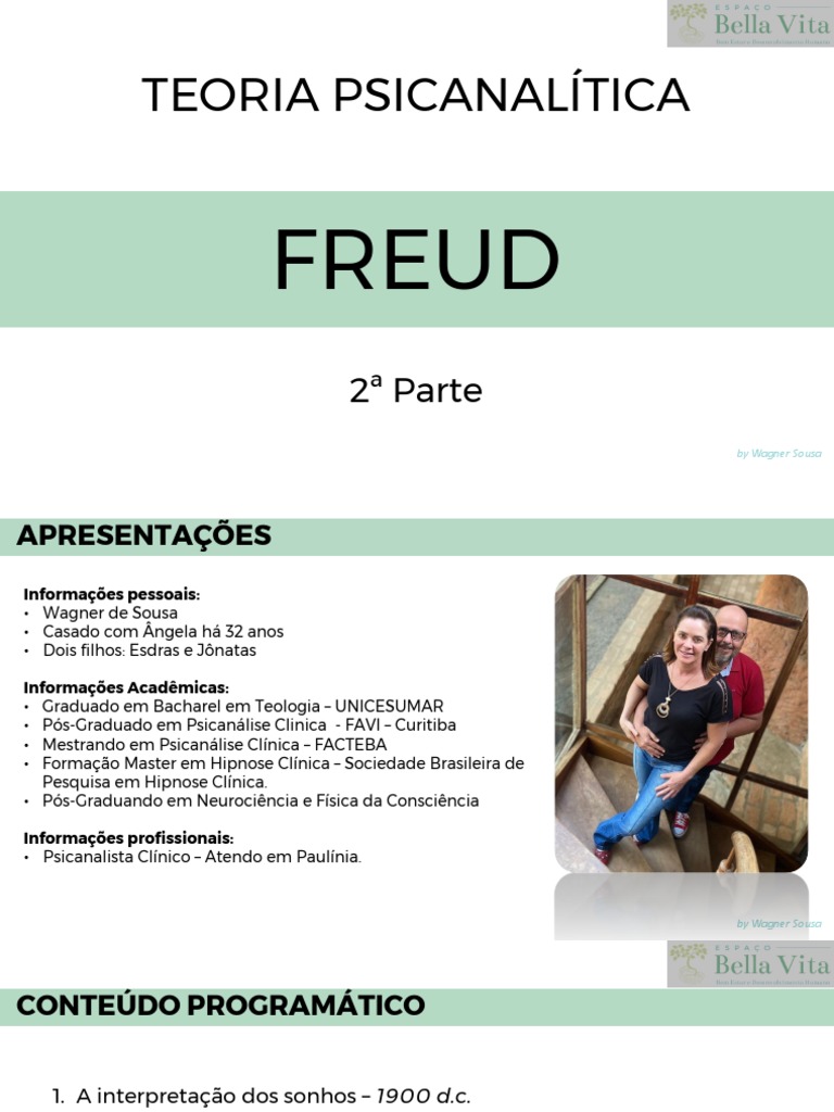 Slides - Teoria Psicanalítica - Freud 2 | PDF | Sigmund Freud | Sonho